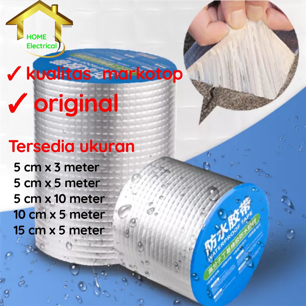 Jual Lakban Aluminium Foil Buty Waterproof Anti Bocor Tahan Panas Tape | Shopee Indonesia
