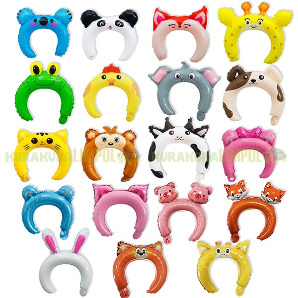 Jual Balon Foil Bando Karakter Hewan Animal Bando Bandana Anak Ulang ...
