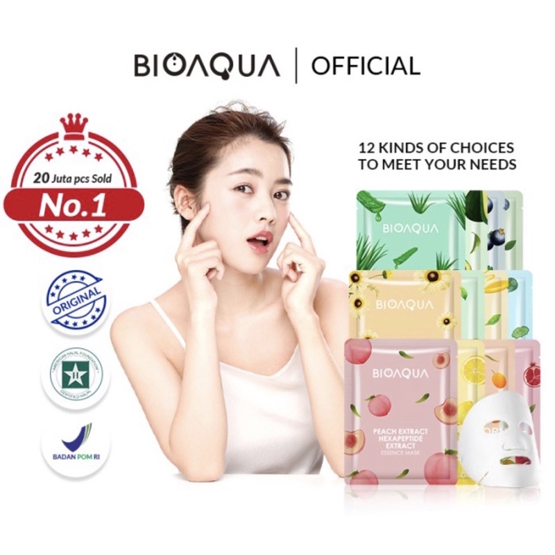 Jual BIOAQUA MASKER KERTAS HYDRATING ESSENCE SHEET MASK BIOAQUA ...