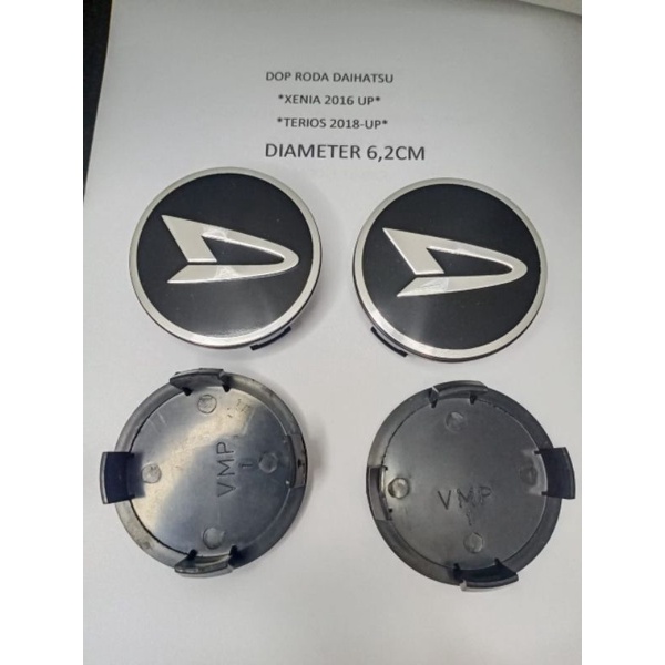 Jual dop roda tutup velg daihatsu xenia terios hitam crom diameter 6 ...