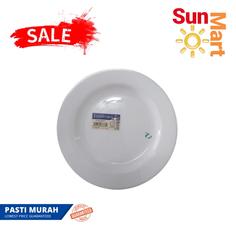 Jual Piring Kaca bulat / Piring kaca makan putih | Shopee Indonesia