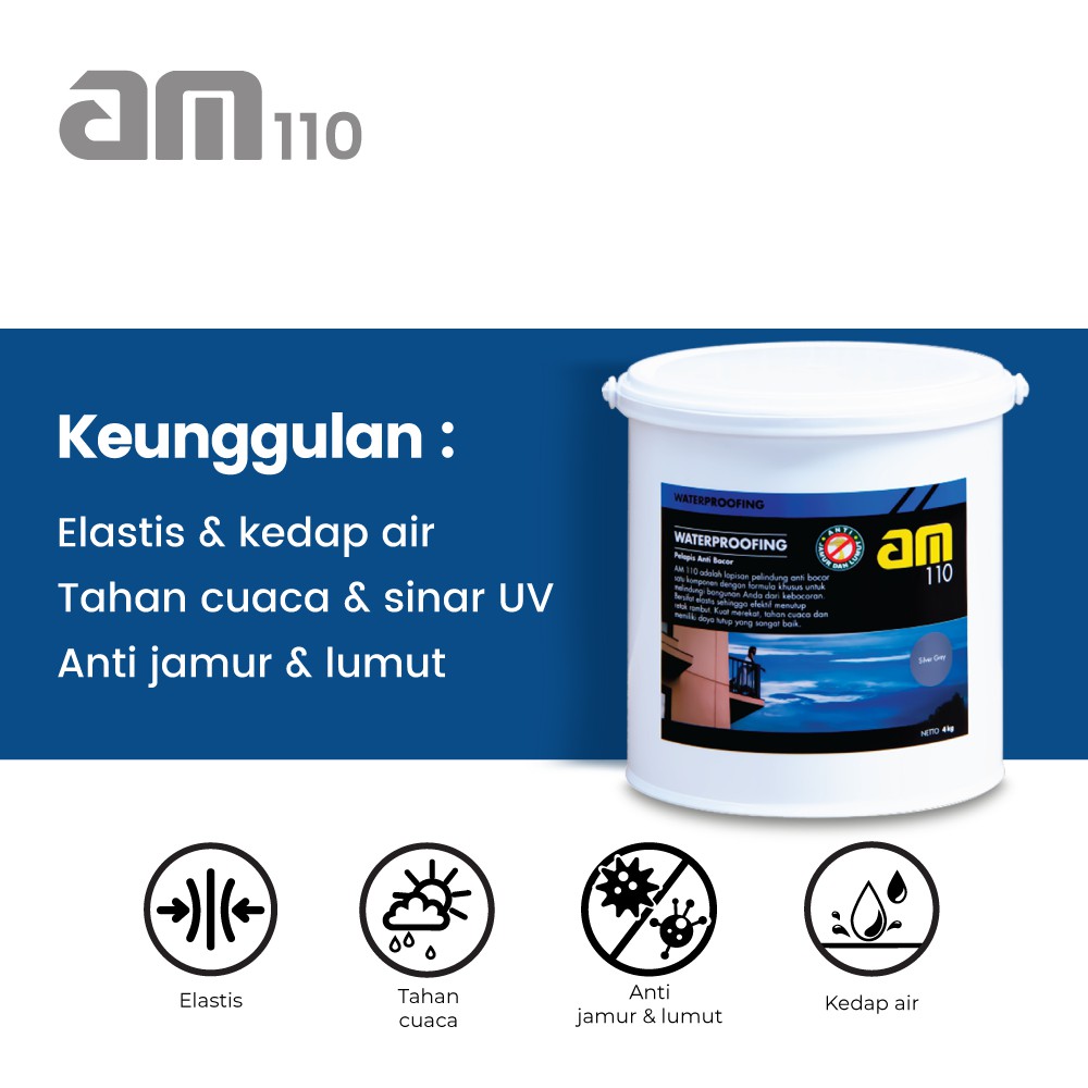 Jual AM Mortar AM 110 - Pelapis Anti Bocor Pengganti Cat Exterior ...