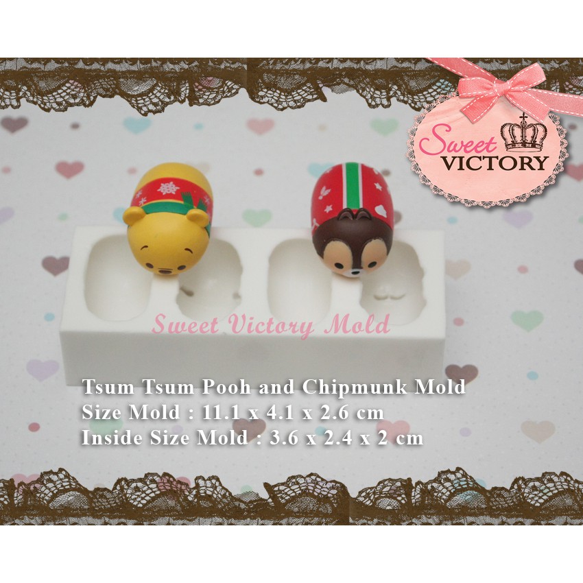 Jual Cetakan Silikon / Silicone Mold Tsum Tsum Pooh and Chipmunk ...
