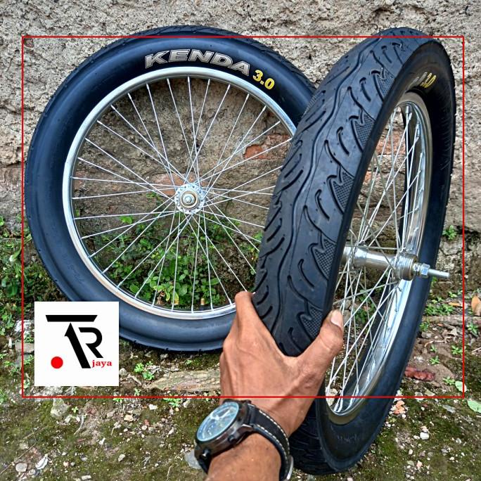 Jual velg / roda sepeda 20 in lengkap dengan ban kenda 3.0 siap pakai ...