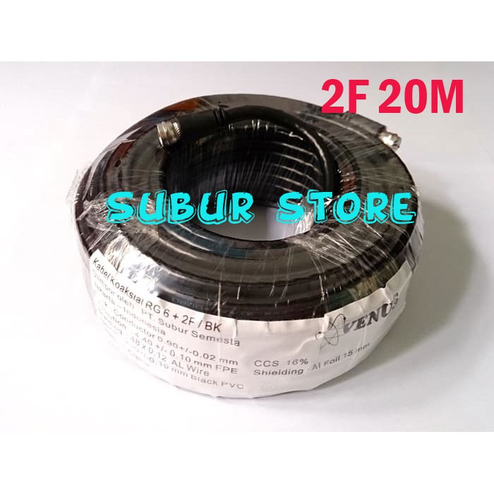 Jual Venus Kabel Coaxial RG6+2F 20meter ( buat parabola ) | Shopee Indonesia