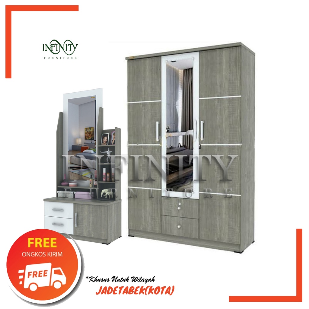 Jual Paket Kamar Tidur Lemari dan Meja Rias RMR Series 02 | Shopee ...