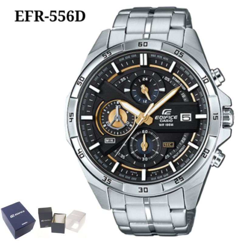 Jual Jam Tangan Pria Merk Casio Edifice Type : EF 556 Baterai Stainless ...