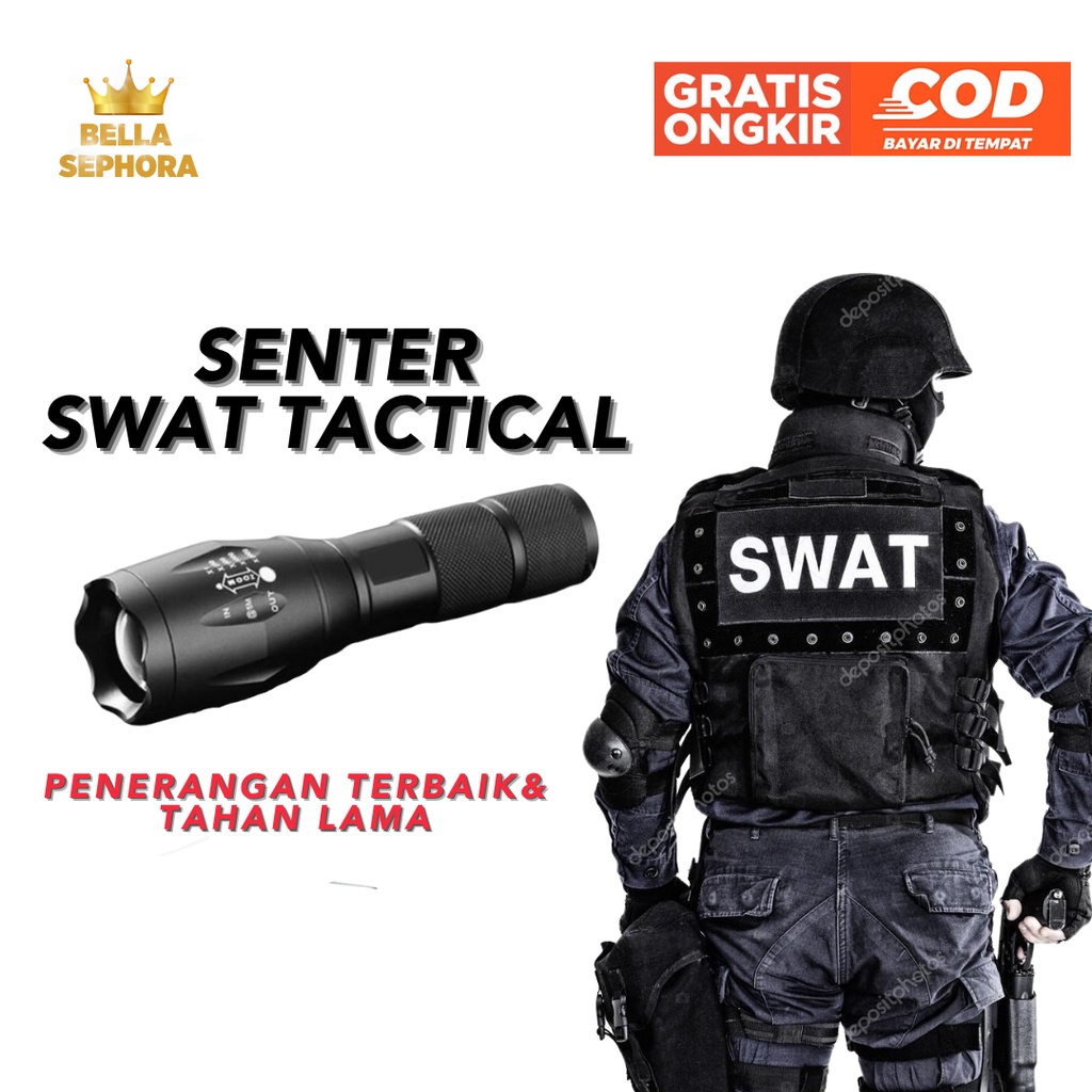 Jual Senter SWAT Tactical Super Terang | Shopee Indonesia