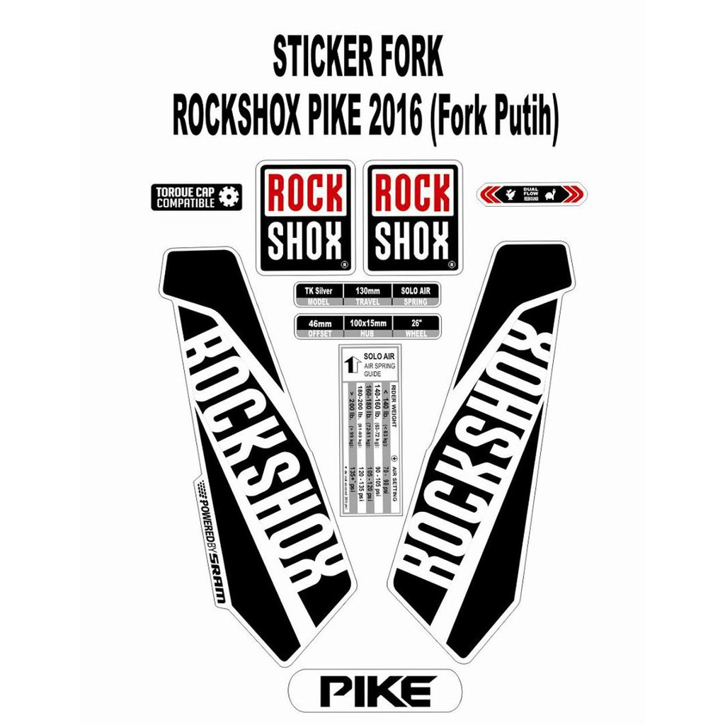 Jual Sticker Fork RS Pike ( fork Putih ) | Shopee Indonesia