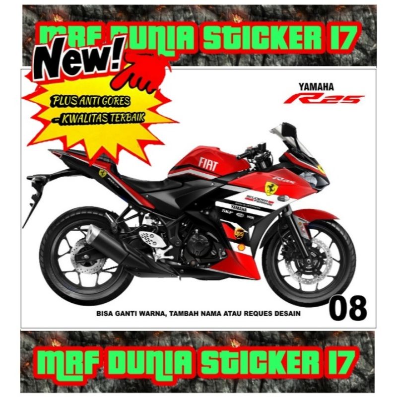 Jual Sticker decal Yamaha R25 Full Body dekal Yamaha R25 Stiker Decal ...