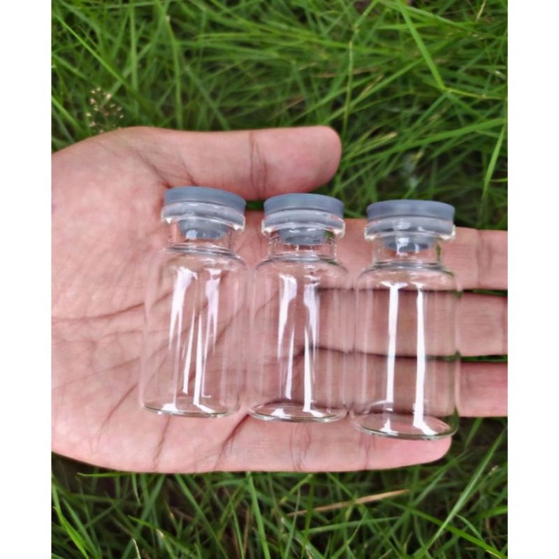 Jual BOTOL VIAL 5ML-10ML/botol tutup karet/botol unyu free tutup karet ...