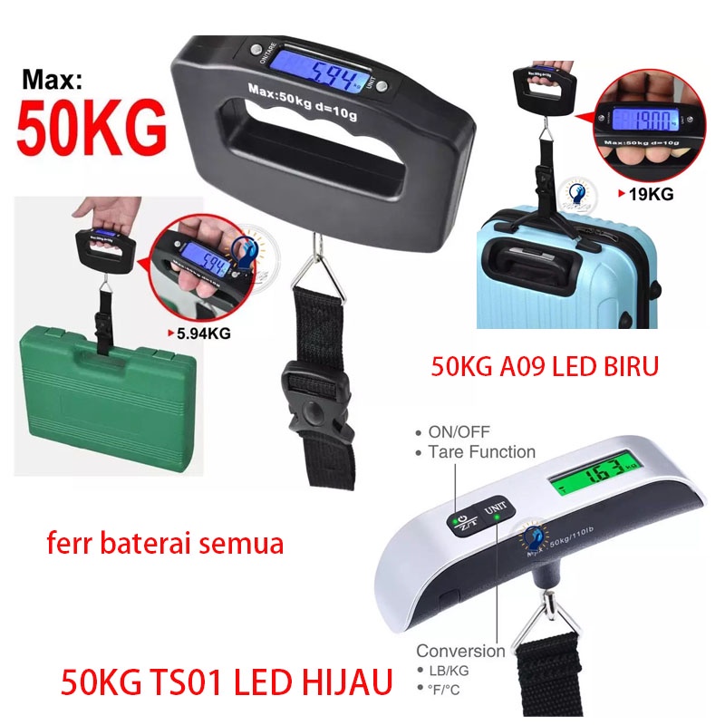 Jual Timbangan Koper Tas Bagasi Gantung Travel 50kg Digital Luggage Scale Portable Stainless ...