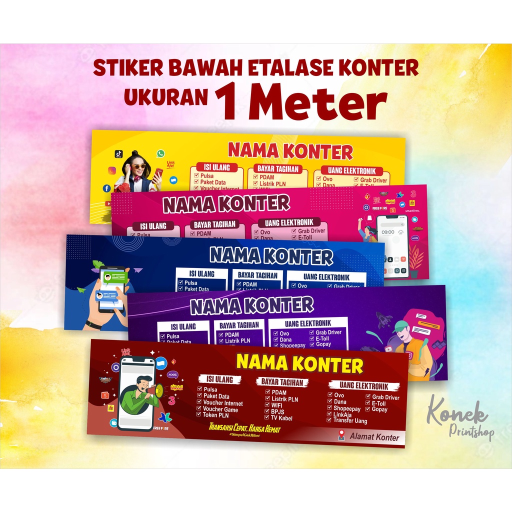 Jual Stiker Etalase Bawah Konter Ukuran 1METER (100*30cm) Stiker Konter ...