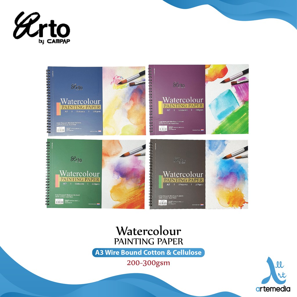 Jual Arto A3 Watercolor Pad Paper Wire Bound Sketchbook | Shopee Indonesia