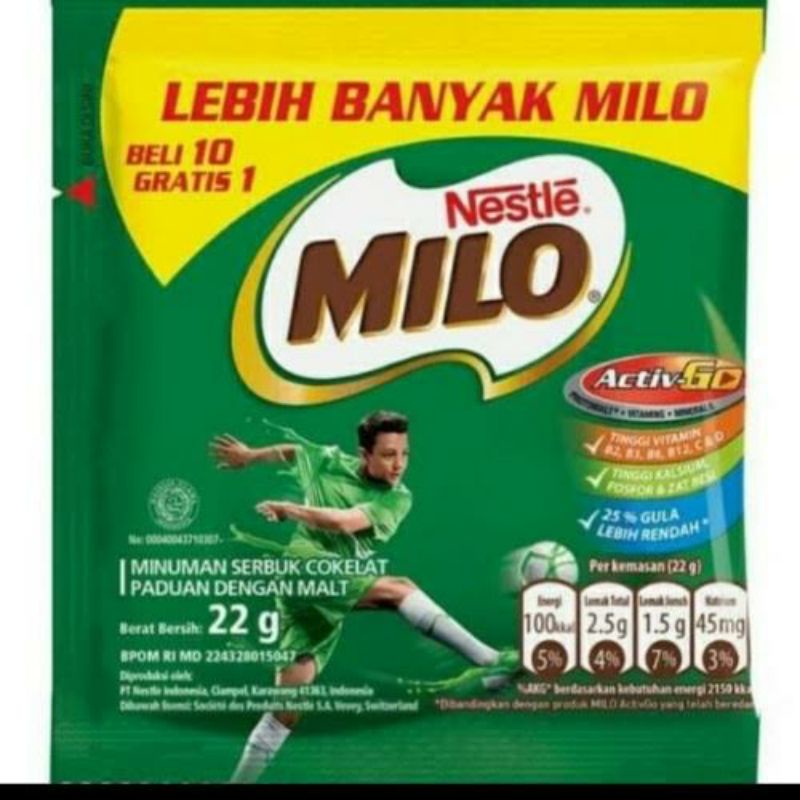 Jual milo renceng 22gr (isi 10 sachet free 1 sachet) | Shopee Indonesia