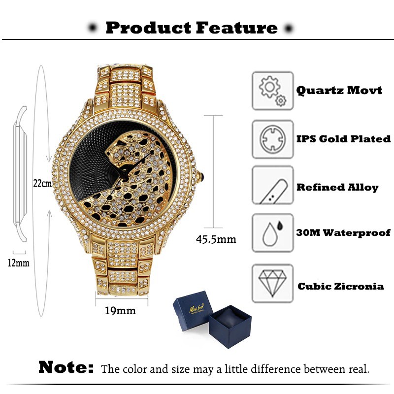 Jual [PROMO MURAH] Miss Fox Peran Mewah Pria Berlian Emas Mens Watches ...