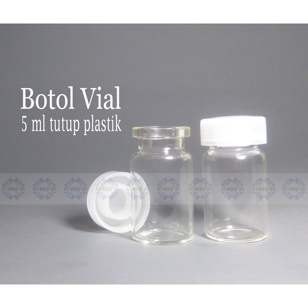 Jual JUAL BOTOL KACA Mini Vial 5ml -8ml - 10ml dan 20ml TUTUP PLASTIK ...