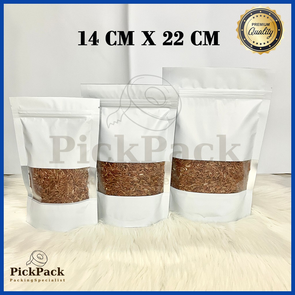 Jual Standing Pouch Klip Window Putih Metal - Plastik Kemasan Makanan ...