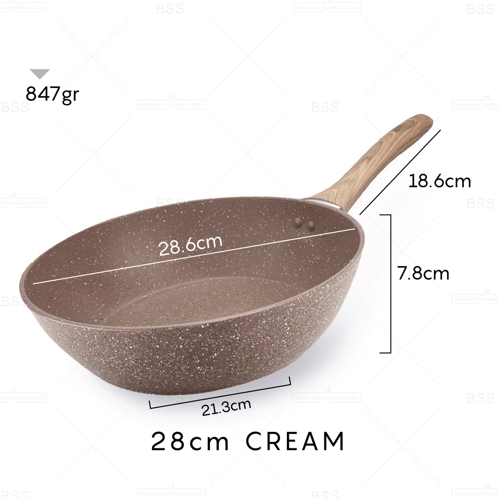 Jual Fry Pan Teflon Anti Lengket Wok Frying Pan 24cm 26cm 28cm Frypan Penggorengan Wajan Masak ...
