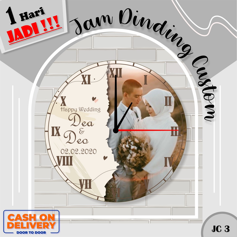 Jual JAM DINDING CUSTOM HADIAH PERNIKAHAN KADO NIKAH NIKAHAN WEDDING ...
