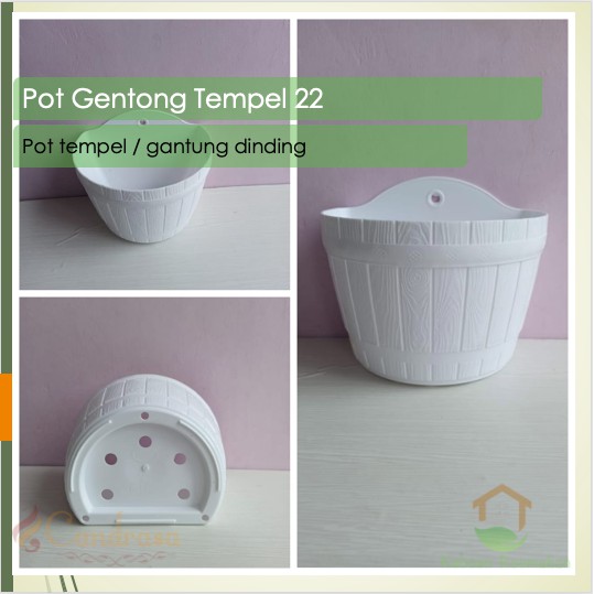 Jual Pot Gentong Tempel 22 Putih / Pot Dinding / Pot Tempel Dinding ...