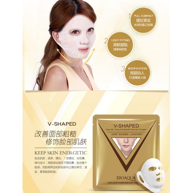 Jual BIOAQUA V-SHAPED MASK SHEET / V SHAPED / VSHAPED / MASKER / MASKER ...