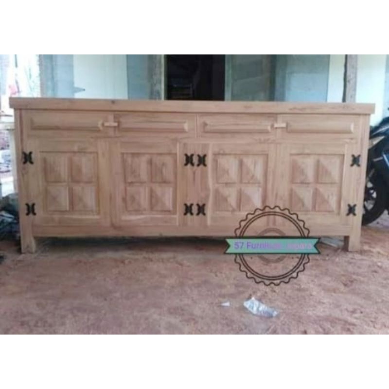 Jual Bufet Pendek Motif Simpel - Meja Lemari Tv Hias Ruangan Kayu Jati ...