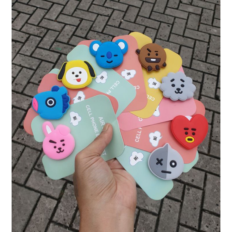 Jual KPOP RING SOCKET GRIPTOK BTS ARMY CUTE CARTOON BT21 BANGTAN ...