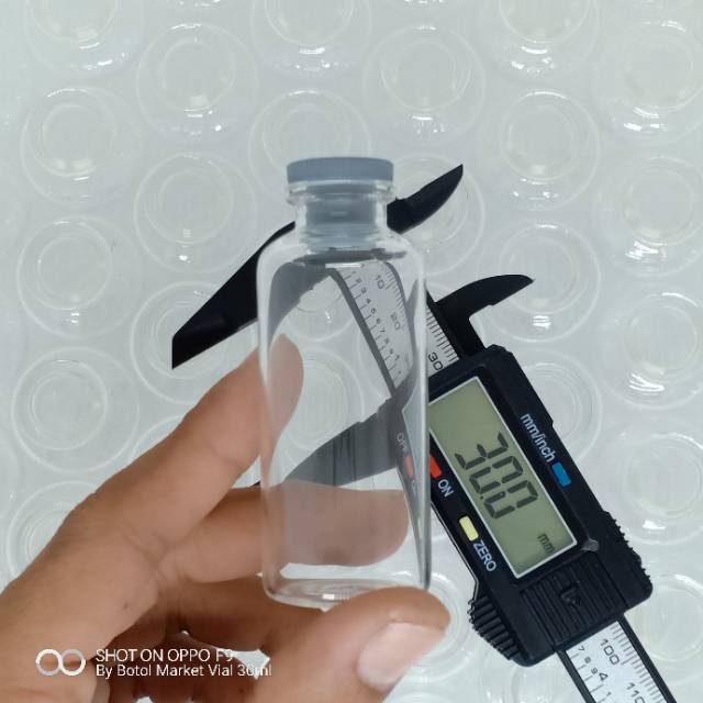 Jual Botol kaca vial 25ML, 30ML tutup karet rubber stopper | Shopee ...