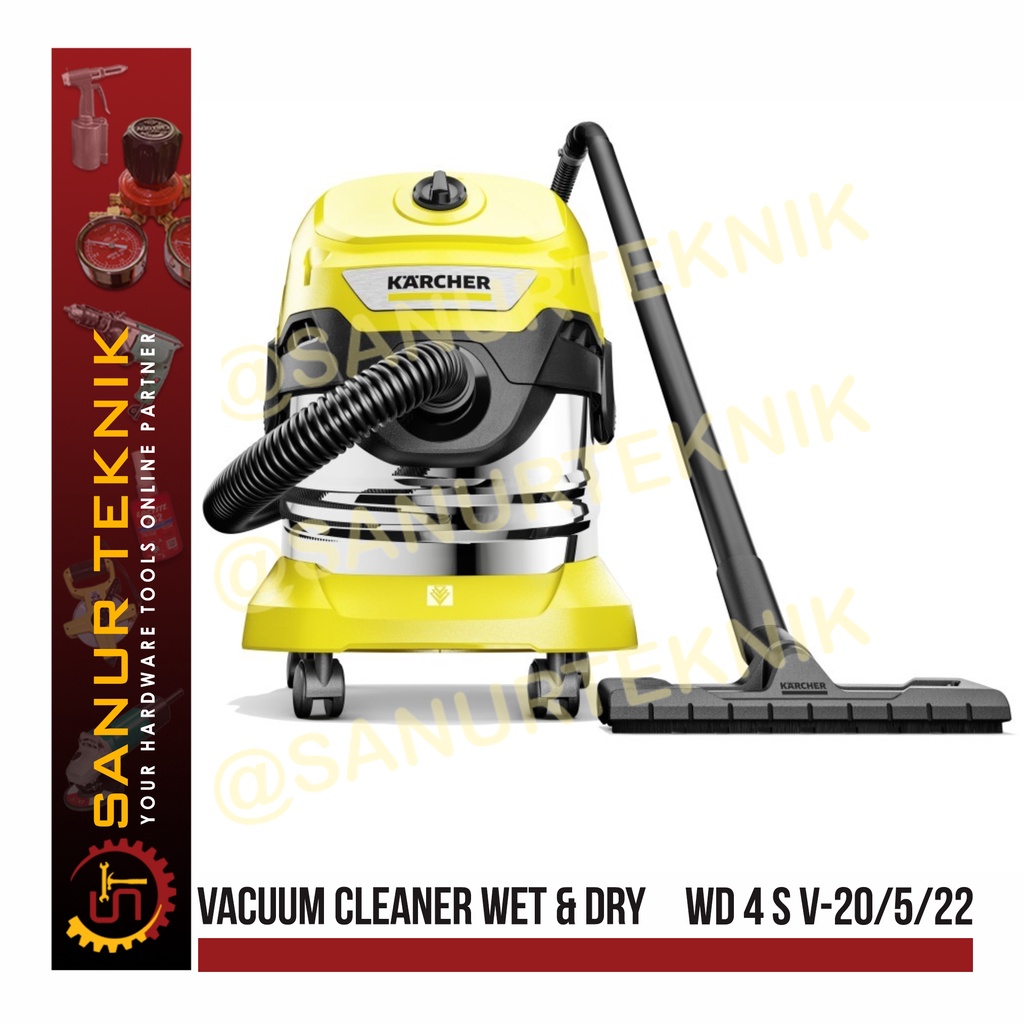 Jual KARCHER WD4 WD 4 S V-20/5/22 Vacuum Cleaner Wet & Dry 1000 Watt | Shopee Indonesia