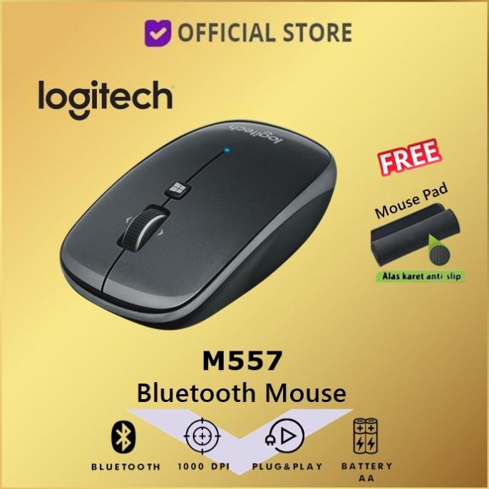 Jual Mouse Bluetooth Logitech M557 Bluetooth Mouse - Abu -abu Tua Termurah | Shopee Indonesia