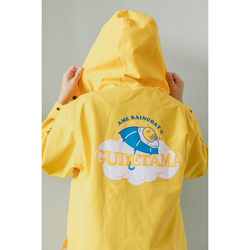 Jual AME RAINCOAT X GUDETAMA - Yellow (Jaket Waterproof Unisex Pria ...
