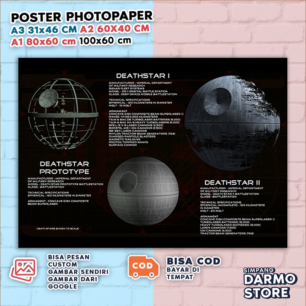 Jual Poster Starwars Hiasan Dinding Darth Vader Jedi Vintage Space ...