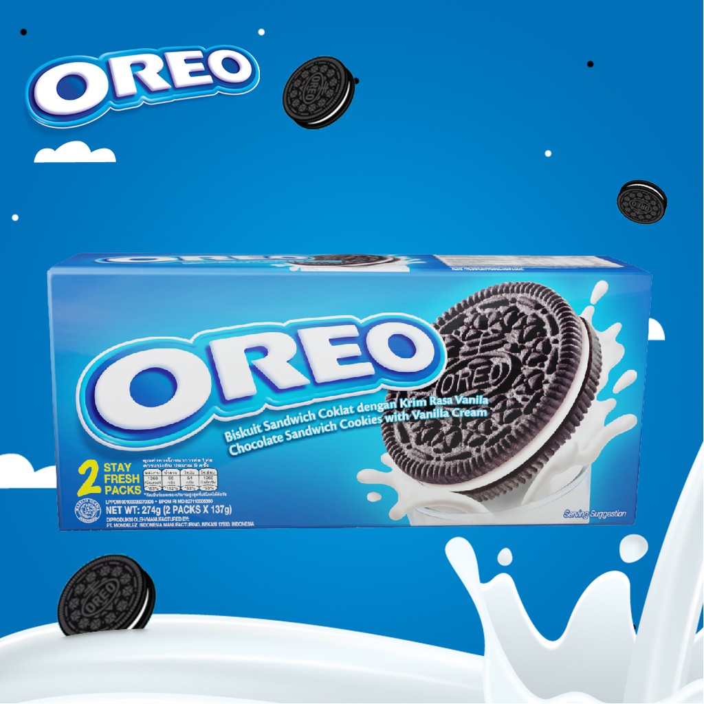 Jual Oreo Biskuit Krim Vanilla 274 gr [1 Box Isi 2 pcs] | Shopee Indonesia