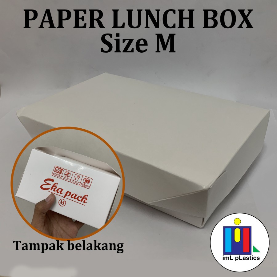 Jual Paper Lunch Box Size M Putih-Kotak Makanan Kertas Ukuran M - isi ...