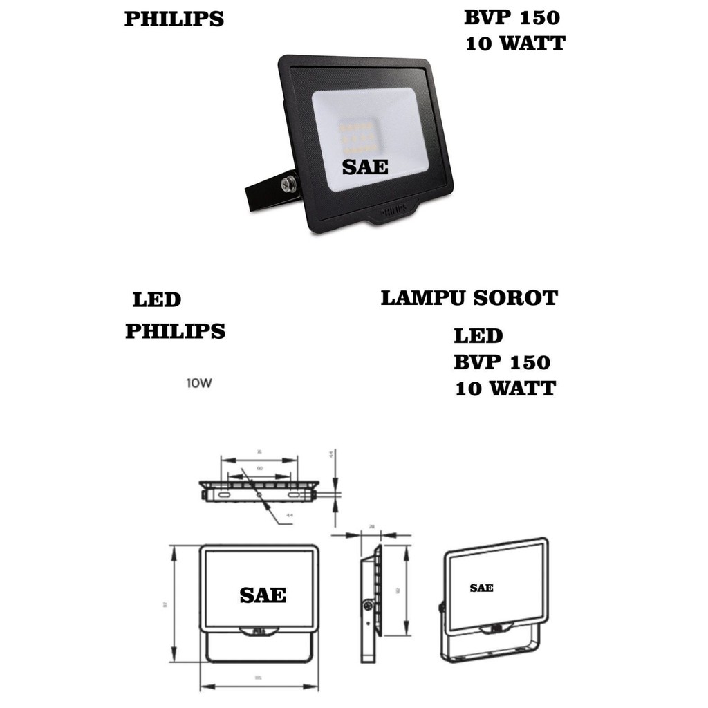 Jual LAMPU SOROT PHILIPS BVP 150 10WATT, 20 WATT, 30 WATT, 50 WATT. | Shopee Indonesia