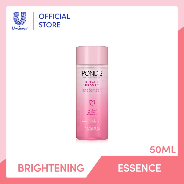 Jual Ponds 3In1 Essence + Toner Perfect Potion Bright Beauty Hyaluronic ...