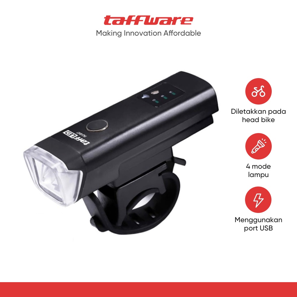 Jual TaffLED Lampu Sepeda LED USB Rechargeable XPG 350 Lumens -HJ047 ...