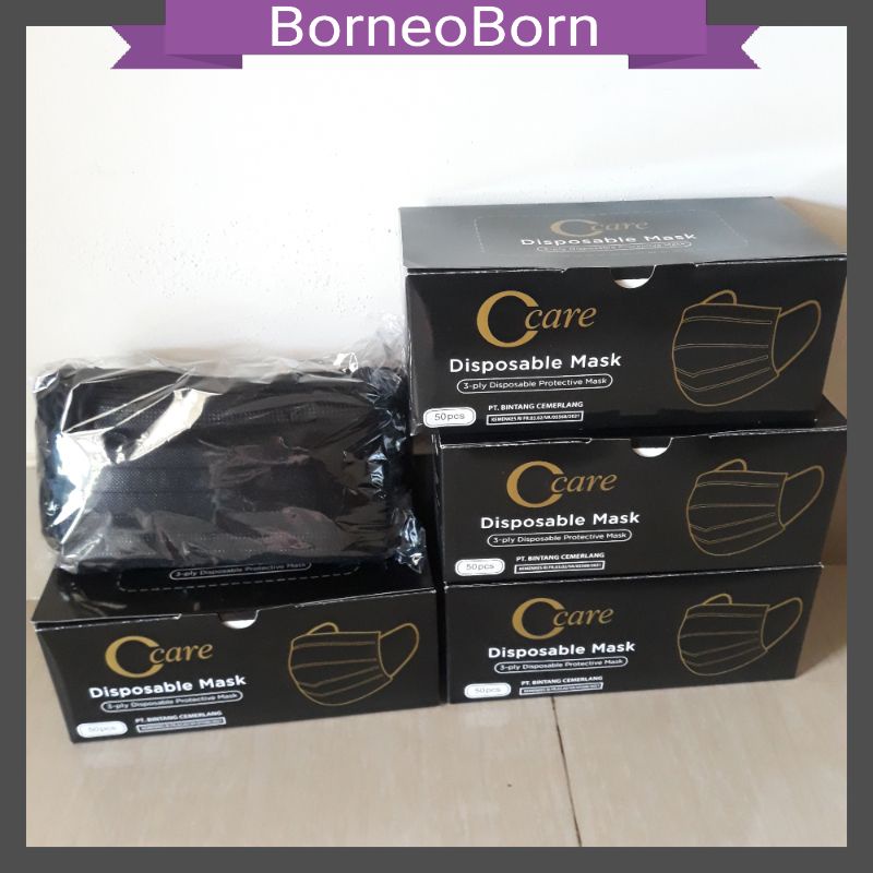 Jual Masker hitam 3ply 50pcs masker 3ply hitam | Shopee Indonesia