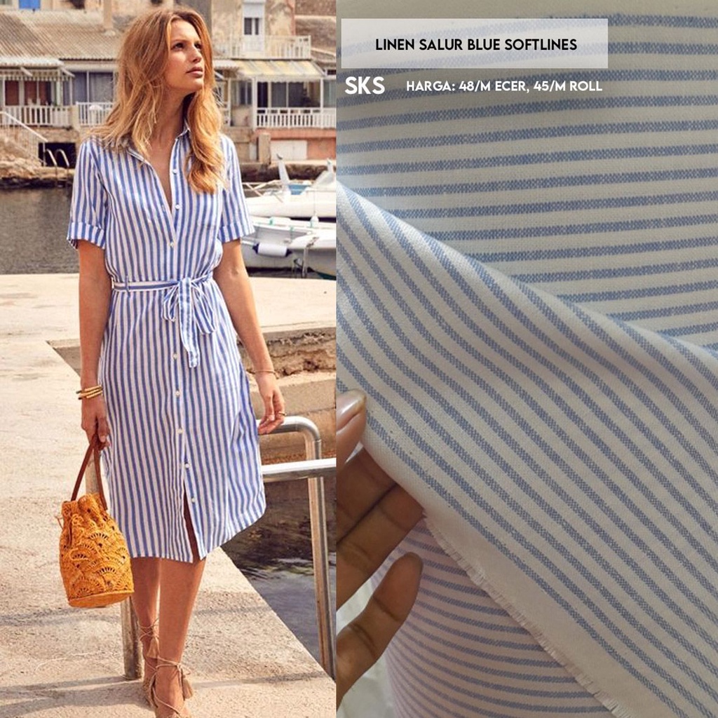 Jual Linen Salur Blue Softlines | Shopee Indonesia