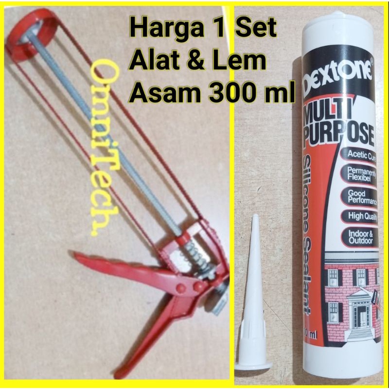 Jual Paket Alat Tembakan & Lem Sealent Tabung Dextone Kaca Nat Keramik ...