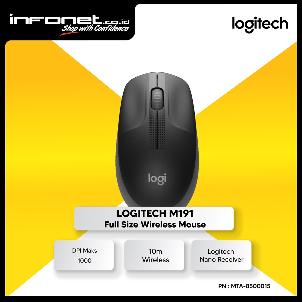 Jual Logitech M191 Full Size Wireless Mouse | Shopee Indonesia