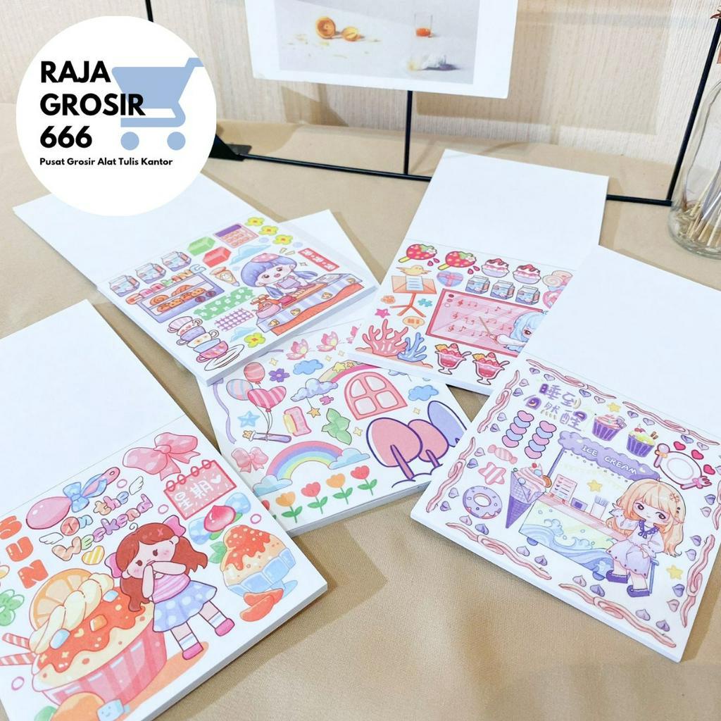 Jual buku stiker senmu ukuran 9,5 x 9,5 cm YD-FXTZ sticker full color ...