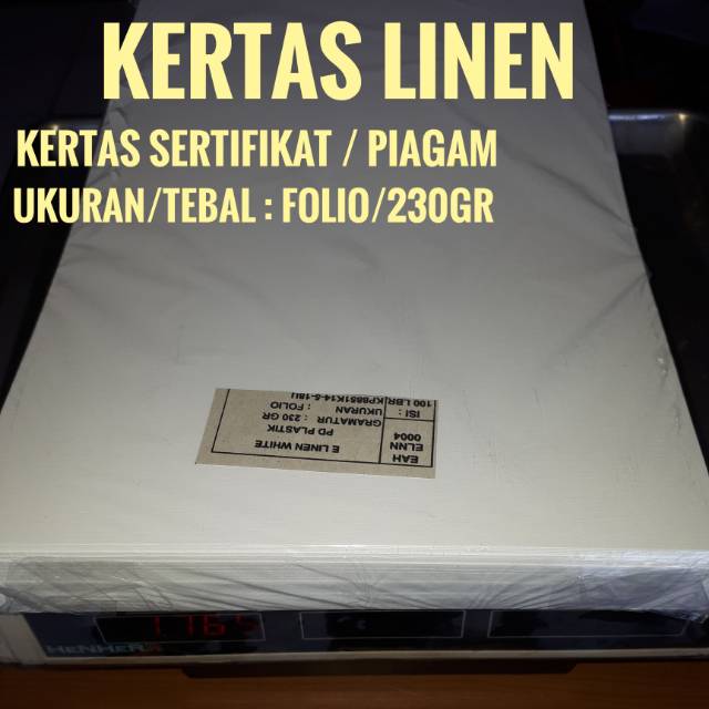 Jual Kertas Linen Jepang F4 A4 Putih Tebal 230gr, Kertas Sertifikat ...