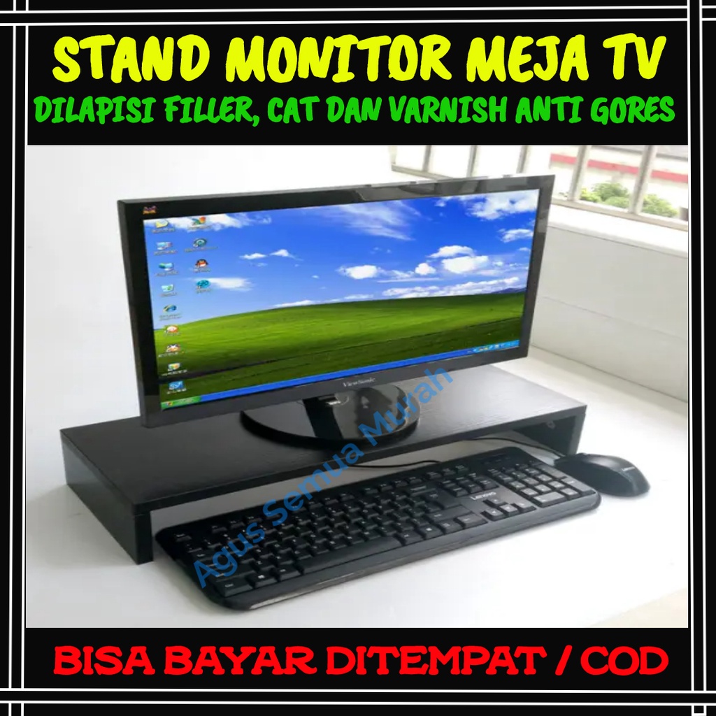 Jual Stand Monitor Rak Meja Laptop Tv Kayu Murah Keren P60cm x L20cm x ...