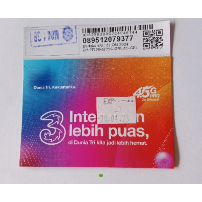 Jual KARTU Perdana Data three mini 1gb/happy 7gb branch kebumen | Shopee Indonesia