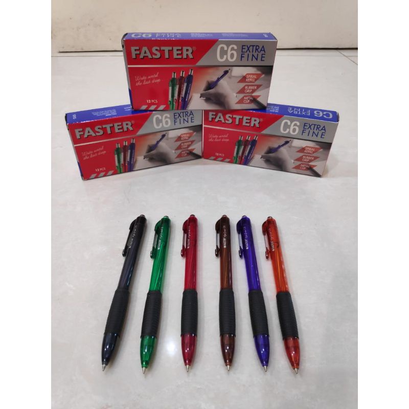 Jual Pulpen Faster C6 (Pcs) / Pulpen Faster Cetek / Pen Faster C6 ...