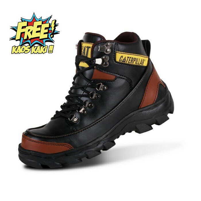 Jual sepatu boots pria catterpillar safety ujung besi - sepatu tracking ...