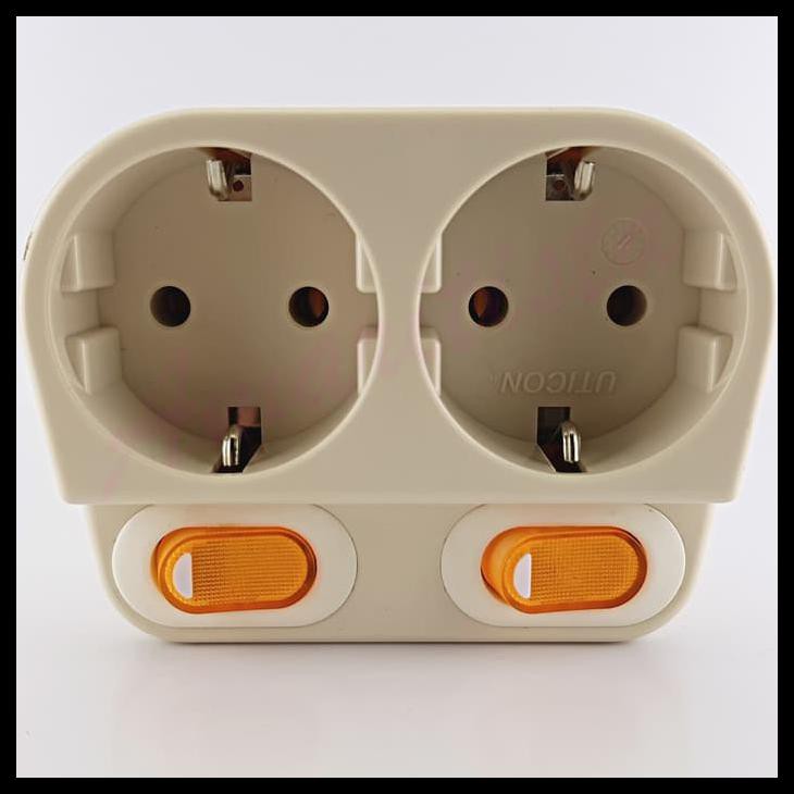 Jual UTICON Colokan 2 Lubang + Saklar ST-128 SW | Shopee Indonesia