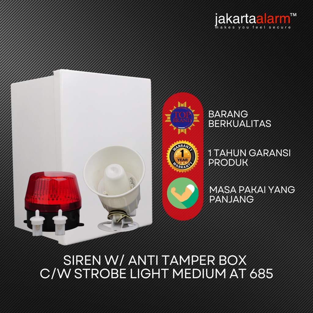 Jual Sirine Strobe Light Metal Box Tamper Switch Lengkap AT 685 ...